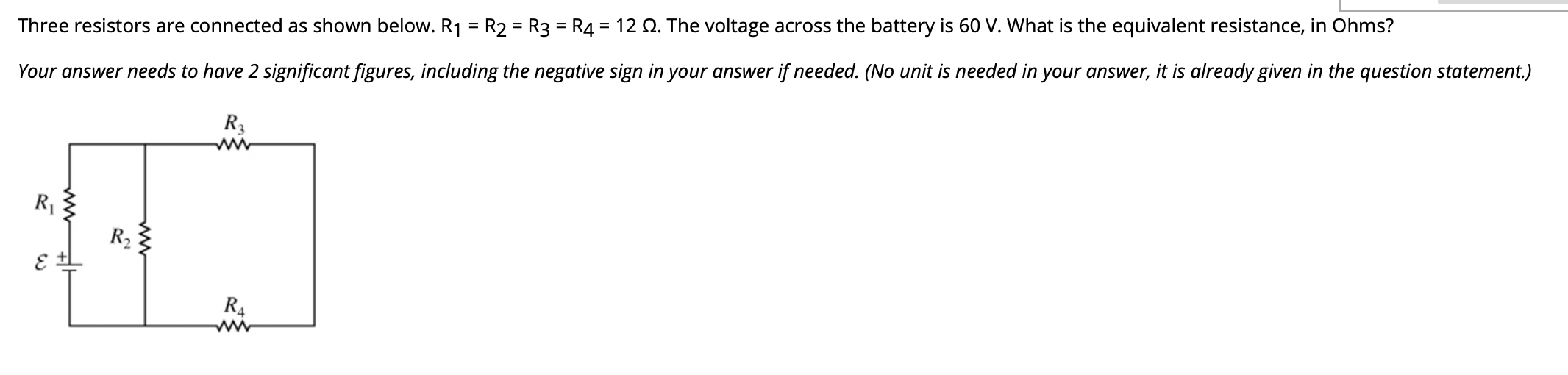 Solved Three resistors are connected as shown below. R1 = R2 | Chegg.com
