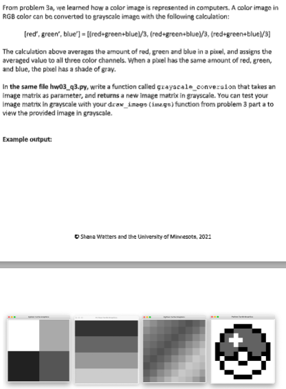 Solved From problem 3a, we learned how a color image is | Chegg.com