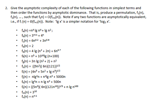 Solved Give the asymptotic complexity of each of the | Chegg.com Solved Give the asymptotic complexity of each of the | Chegg.com
