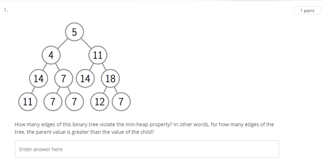 Solved 1. 1 point 5 4 11 14 7 (14) 18 11 7(7 12) (7 How many | Chegg.com