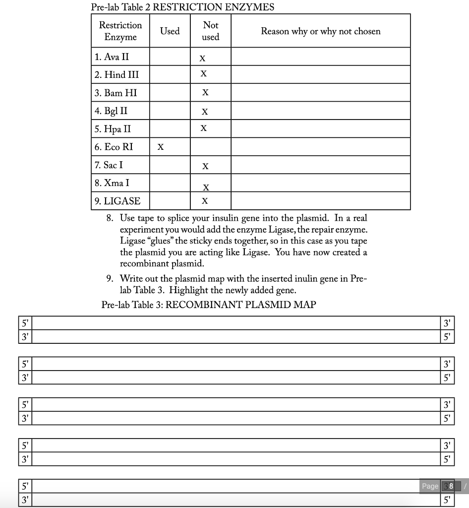 Yellow colored Restriction Enzyme Sequence Cards | Chegg.com