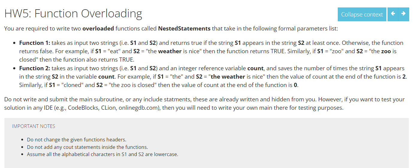Solved HW5: Function Overloading You are required to write | Chegg.com
