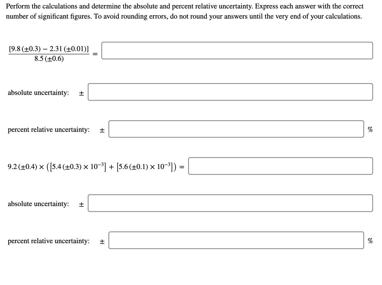 Solved Perform the calculations and determine the absolute | Chegg.com