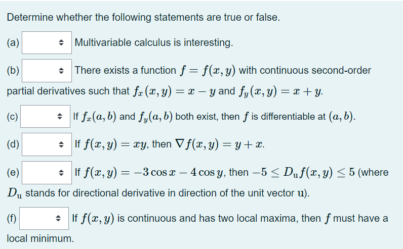 Solved Determine whether the following statements are true | Chegg.com