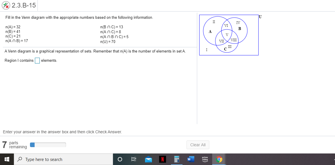Solved % 2.3.B-15 Fill in the Venn diagram with the | Chegg.com