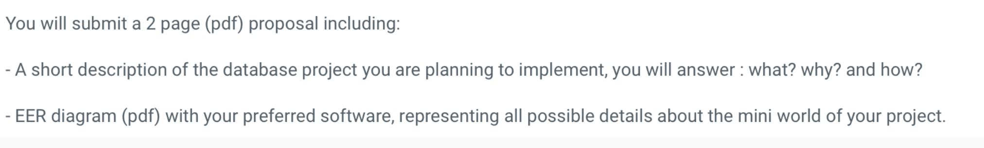Solved You will submit a 2 ﻿page (pdf) ﻿proposal | Chegg.com