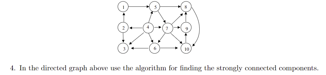 Solved 4. In the directed graph above use the algorithm for | Chegg.com