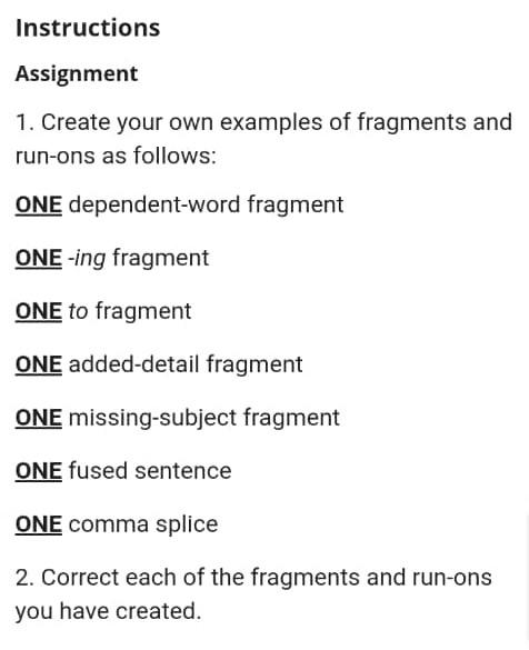 Solved Instructions Assignment 1. Create your own examples | Chegg.com