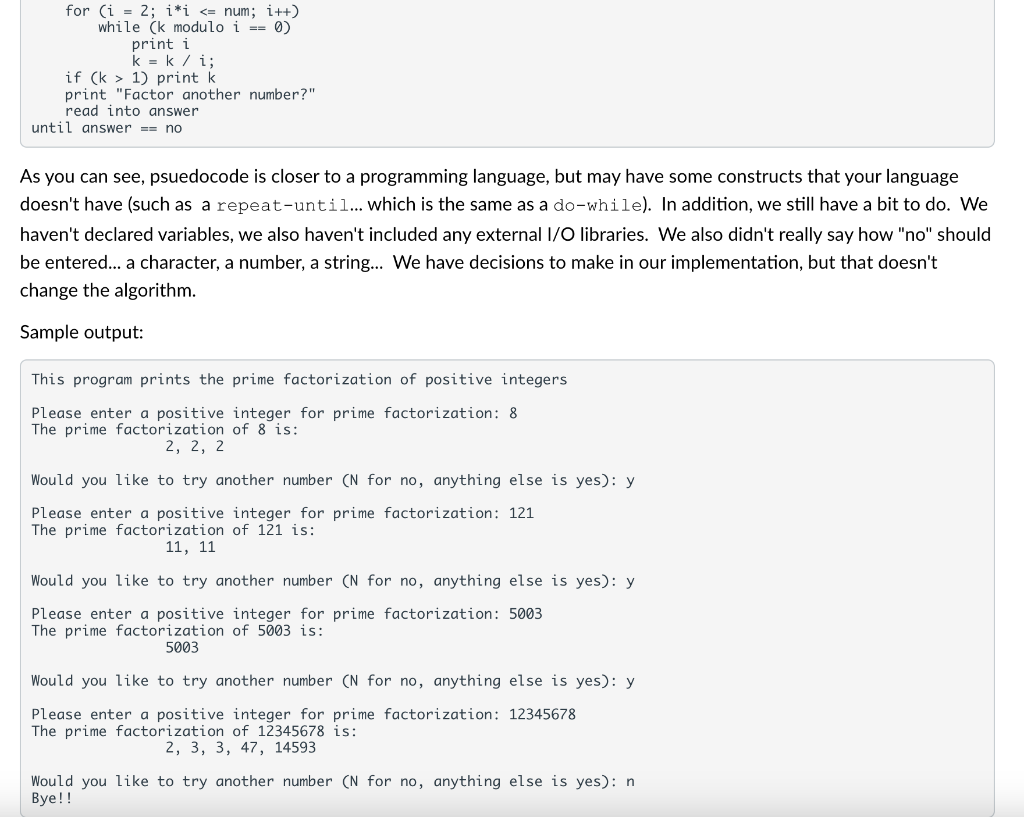 Solved To convert an algorithm to code in your language of | Chegg.com