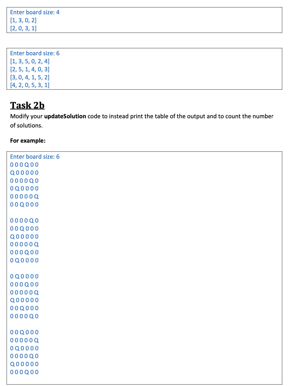 Solved Task 1a: n-Queens partial Useful material: In this | Chegg.com