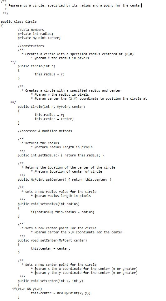 Solved Using Mypoint Circle Classes Created Create Class Represents