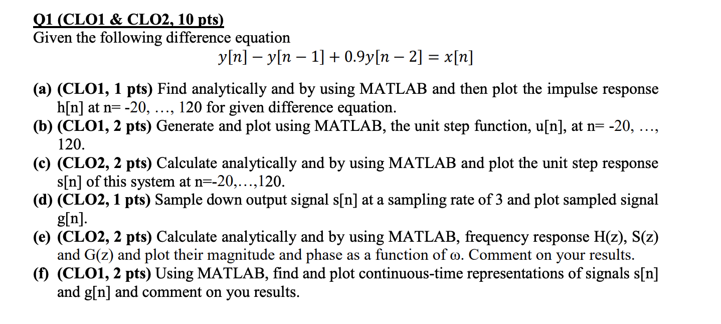 Solved 01 (CL01 & CLO2, 10 pts) Given the following | Chegg.com