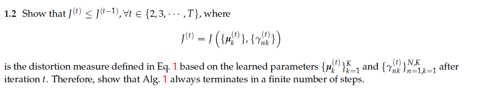Solved (1) Recall the K-means clustering algorithm. Given a | Chegg.com