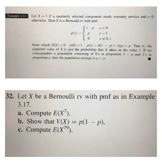 Solved E mi m Let X = 1 if a randomly selected component | Chegg.com