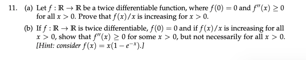 Solved (a) Let f:R→R be a twice differentiable function, | Chegg.com