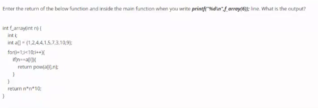 Solved Enter the return of the below function and inside the | Chegg.com
