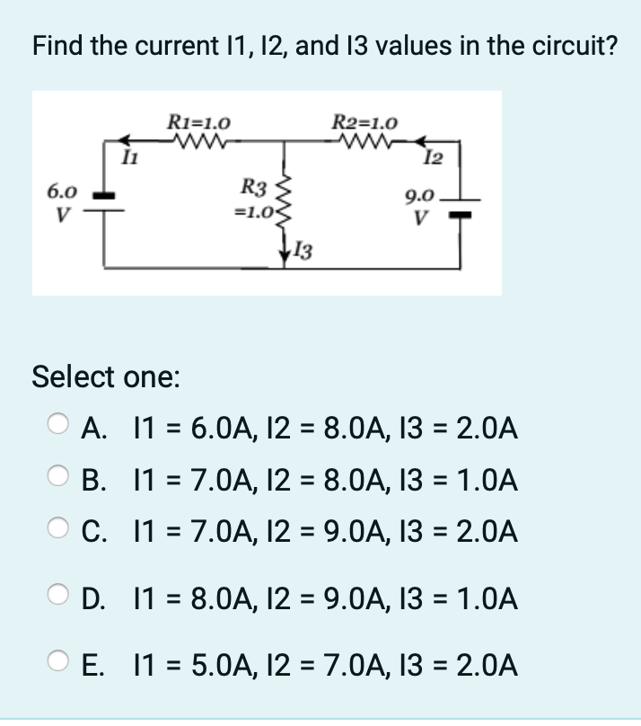 Solved Find the current I1,I2, and I3 values in the circuit? | Chegg.com