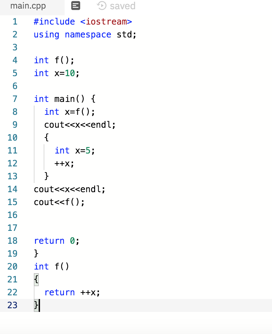 Solved main.cpp @ saved 1 #include 2 using namespace std; ܚ | Chegg.com