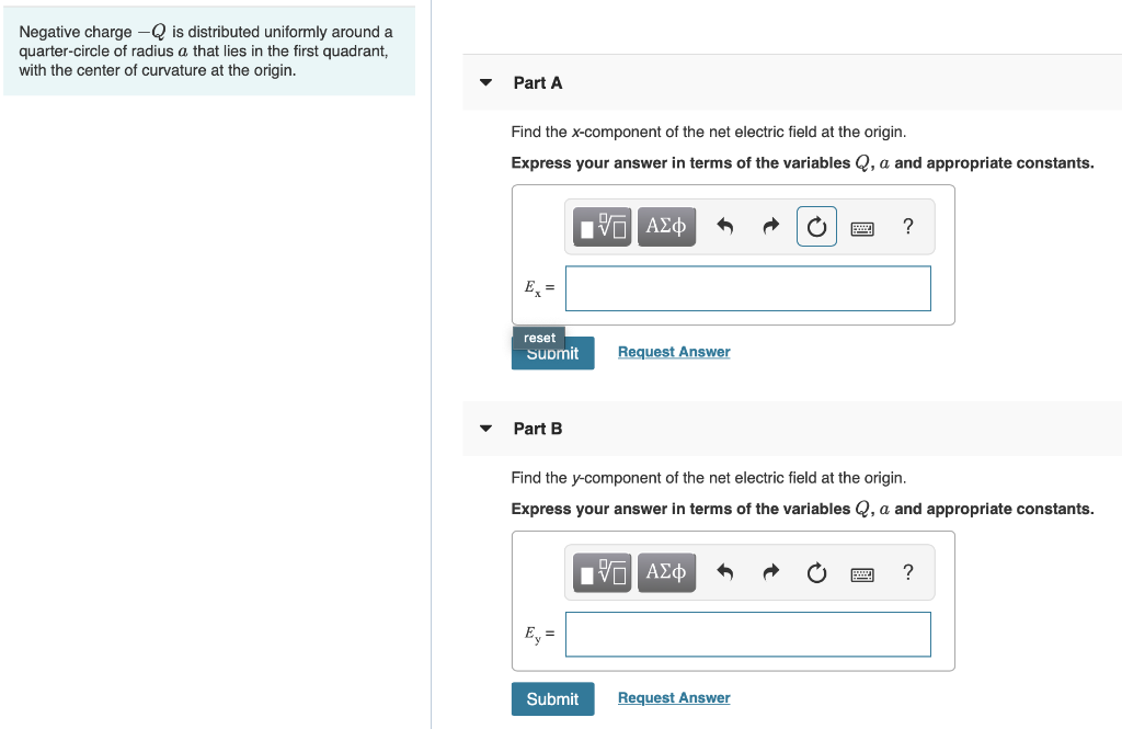 Solved Negative charge - is distributed uniformly around a | Chegg.com