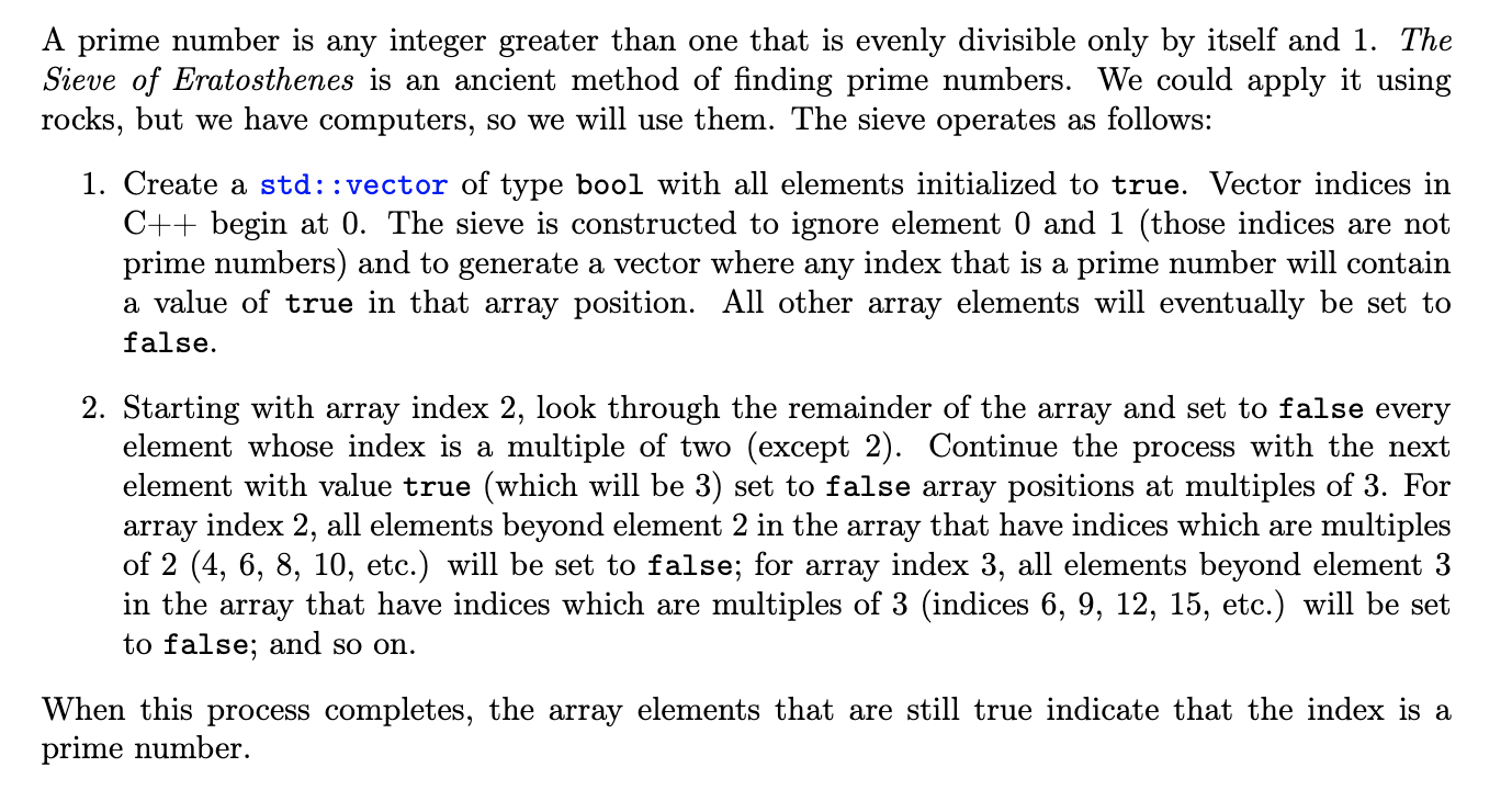 Solved A Prime Number Is Any Integer Greater Than One That 