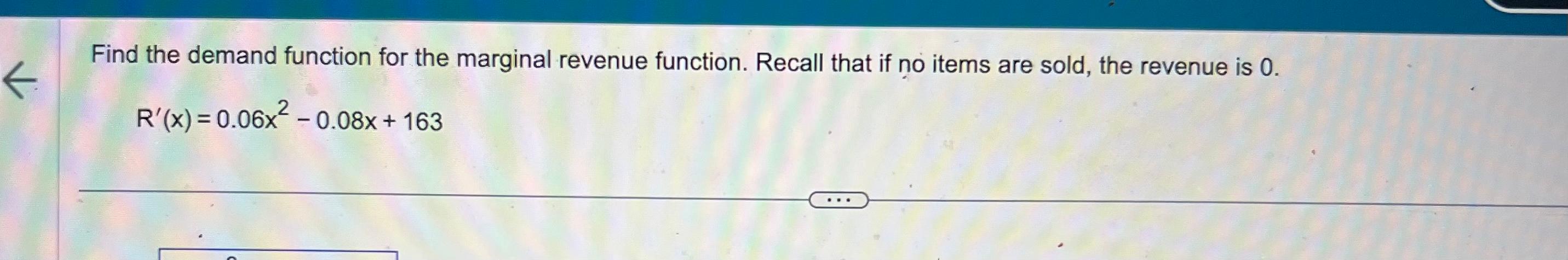 Solved Find the demand function for the marginal revenue | Chegg.com