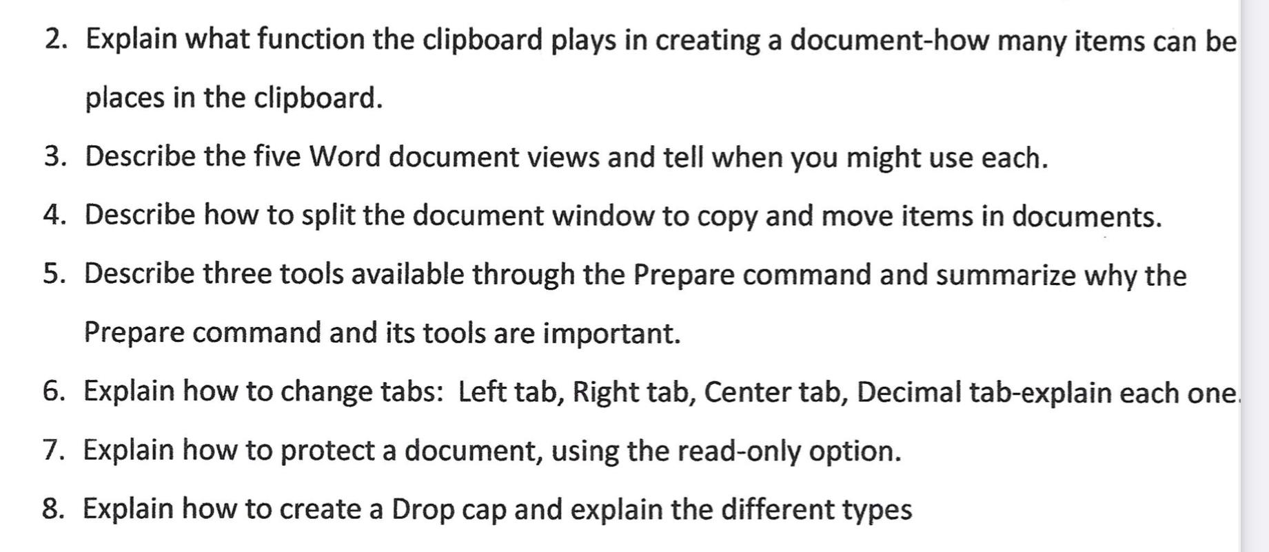 Solved 2. Explain what function the clipboard plays in | Chegg.com