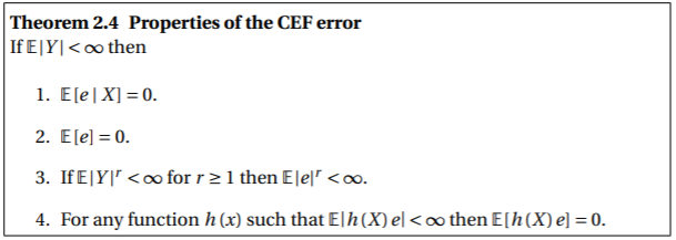 Solved Theorem 2.4 Properties of the CEF error If E|Y|