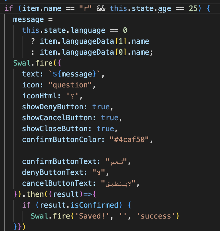 Solved ,my app using js and react, show name and age i want | Chegg.com