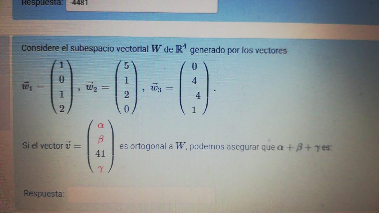 Consider the vector subspace W of R4 generated by | Chegg.com