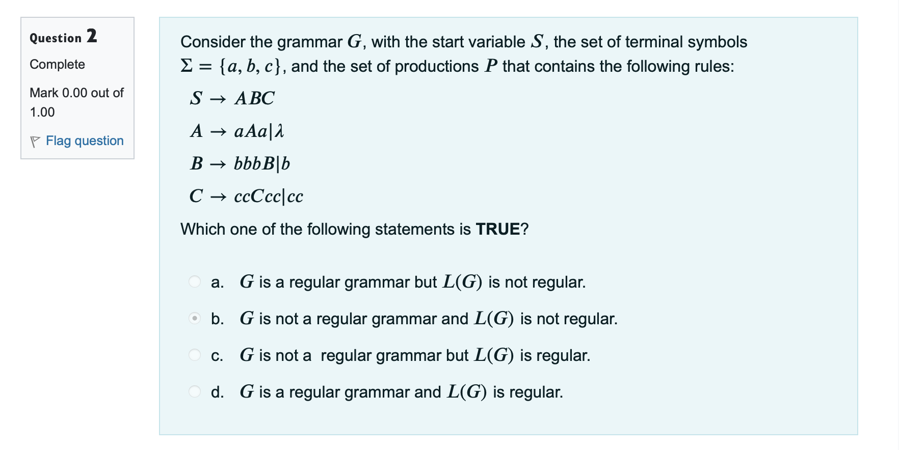 Solved Consider the grammar G, ﻿with the start variable S, | Chegg.com