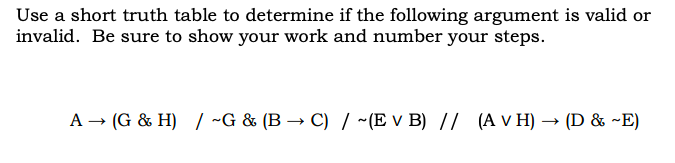 Use A Short Truth Table To Determine If The Following 