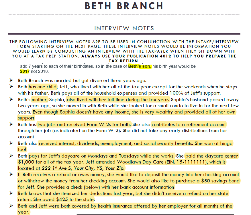 Solved INTERVIEW NOTES THE FOLLOWING INTERVIEW NOTES ARE TO | Chegg.com