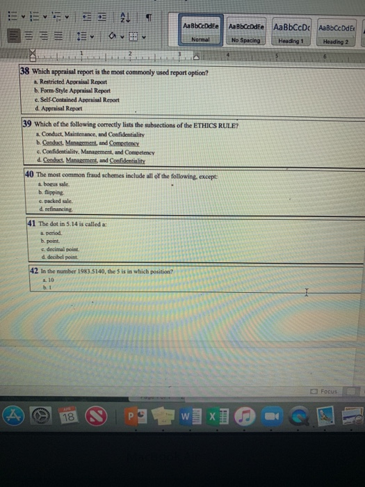 Solved No 38 Which appraisal report is the most commonly | Chegg.com