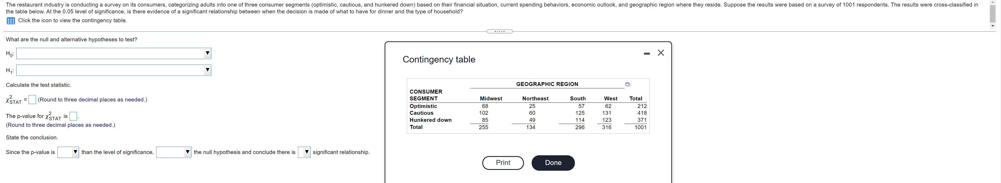 Solved The restaurant industry is conducting a survey on its | Chegg.com