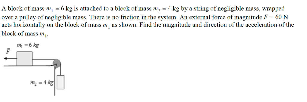 Solved by an EXPERT A block of mass m_(1)=6kg is attached to a block of | Chegg.com