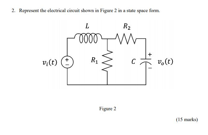 Solved 2. Represent the electrical circuit shown in Figure 2 | Chegg.com