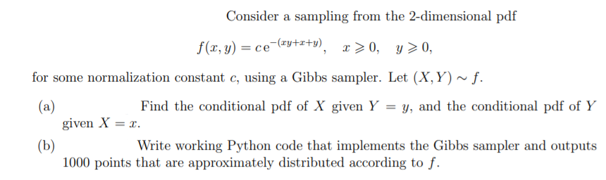 Consider a sampling from the 2-dimensional pdf f(x, | Chegg.com