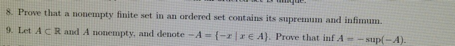 Solved m. Prove that a nonempty finite set in an ordered set | Chegg.com