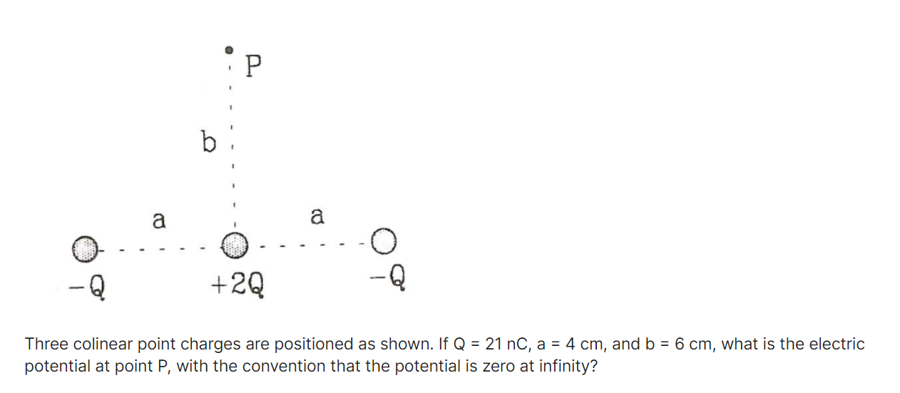 Solved Three colinear point charges are positioned as shown. | Chegg.com