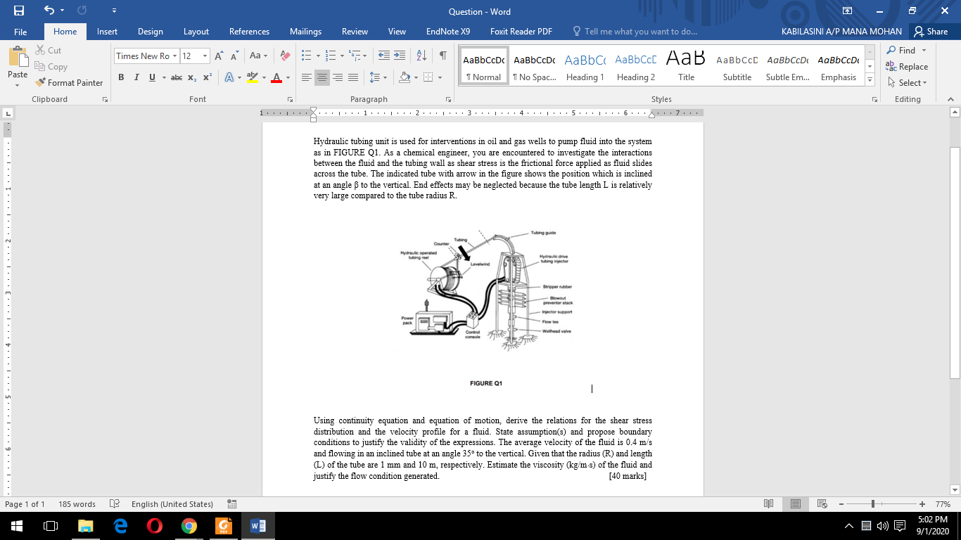 Question - Word 6 5 X File Home Insert Design Layout | Chegg.com