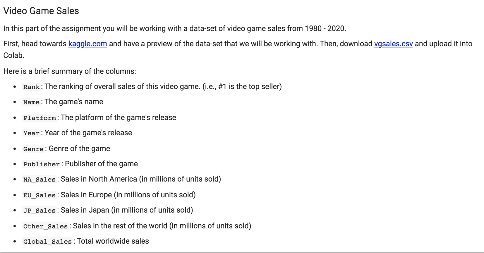 Solved Video Game Sales In this part of the assignment you | Chegg.com