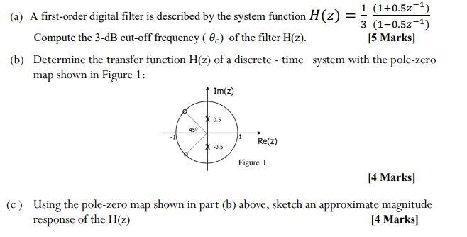 Solved =- (a) A first-order digital filter is described by | Chegg.com