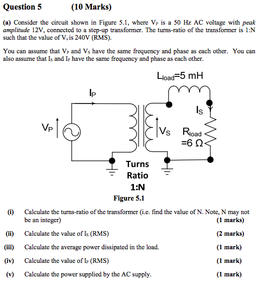 Solved Question 5 (10 Marks) (a) Consider the circuit shown | Chegg.com