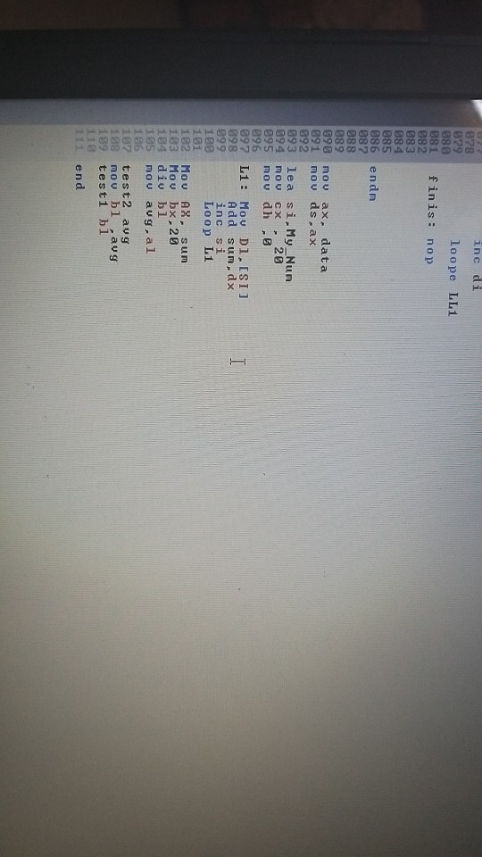 Solved by using 8086 emulator, how to construct such code | Chegg.com