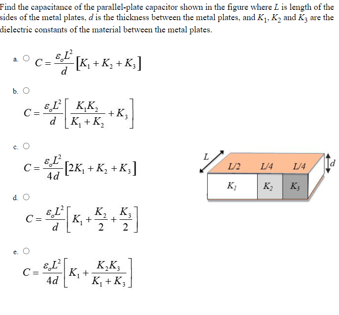 Solved Find the capacitance of the parallel-plate capacitor | Chegg.com