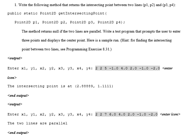 Solved 1. Write the following method that returns the | Chegg.com