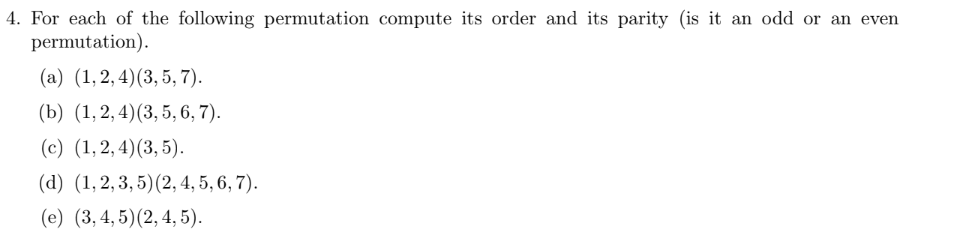 Solved 4. For each of the following permutation compute its | Chegg.com