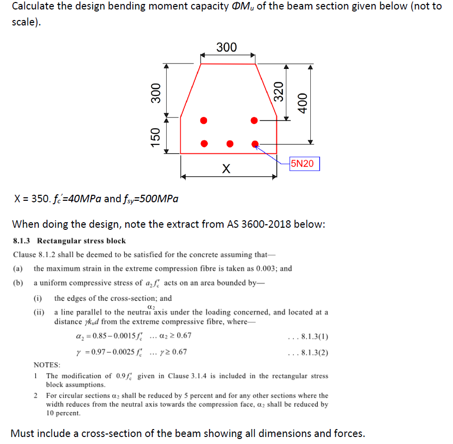 Calculate the design bending moment capacity OM, of | Chegg.com