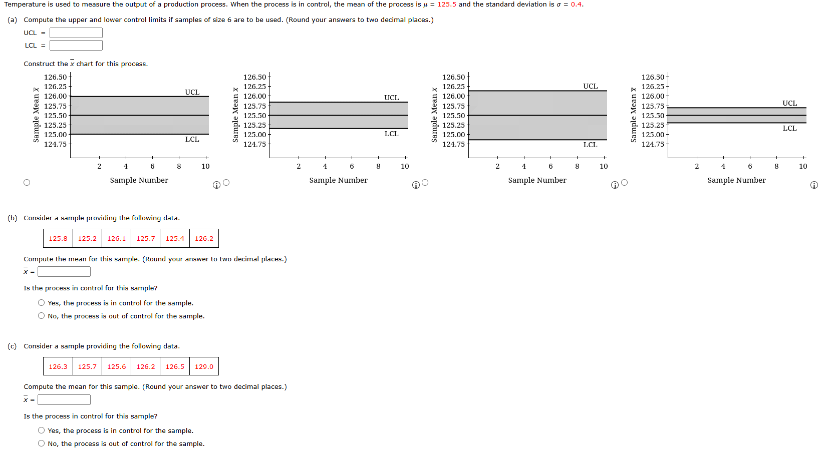 Solved (a) ﻿Compute the upper and lower control limits if | Chegg.com