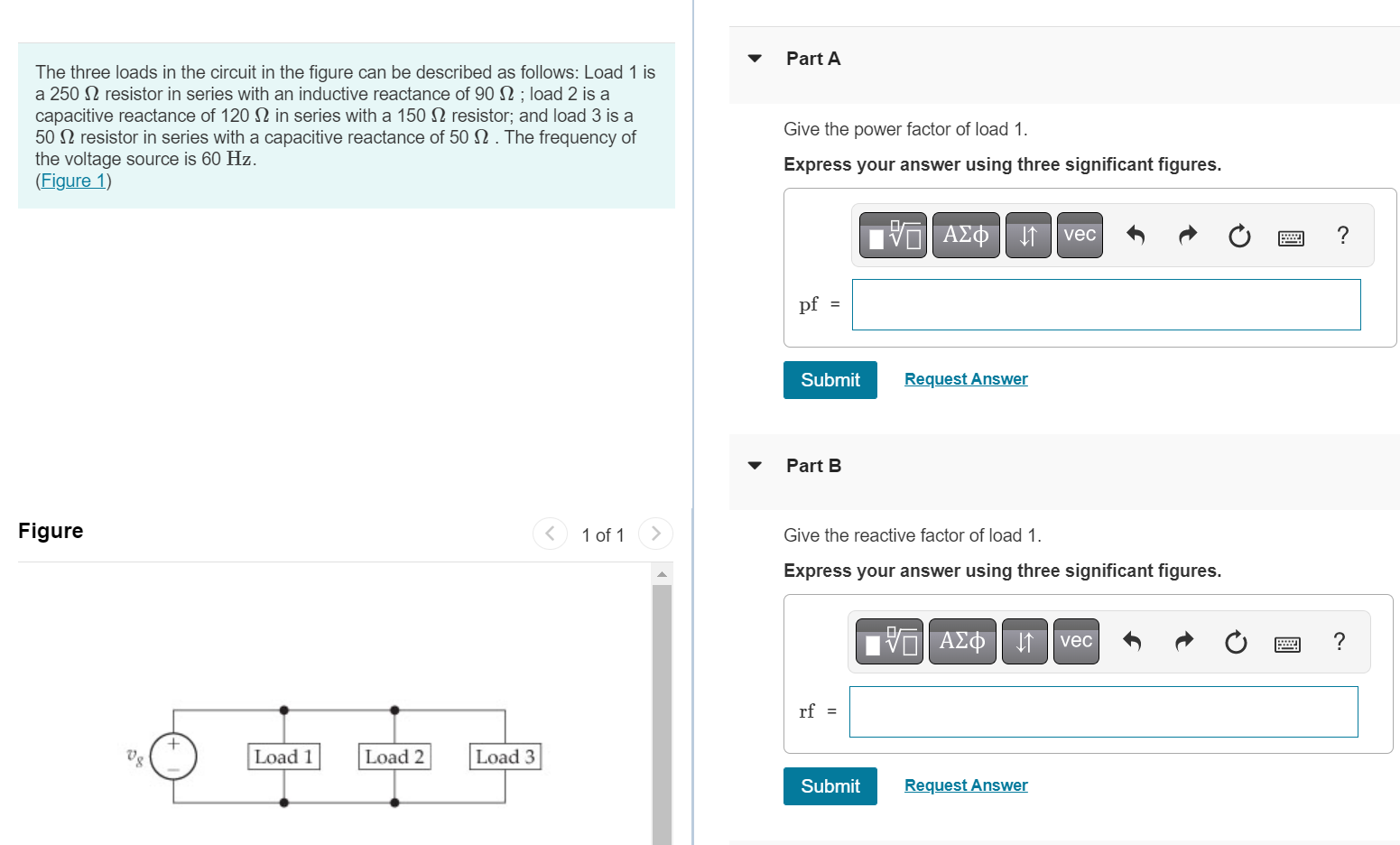 Solved The three loads in the circuit in the figure can be | Chegg.com
